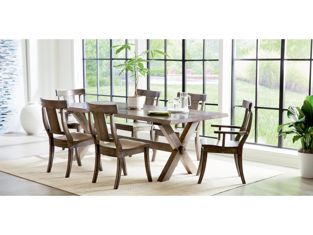 Bassett Crossbuck Live Edge Rectangle Dining Table Furniture Dining ...