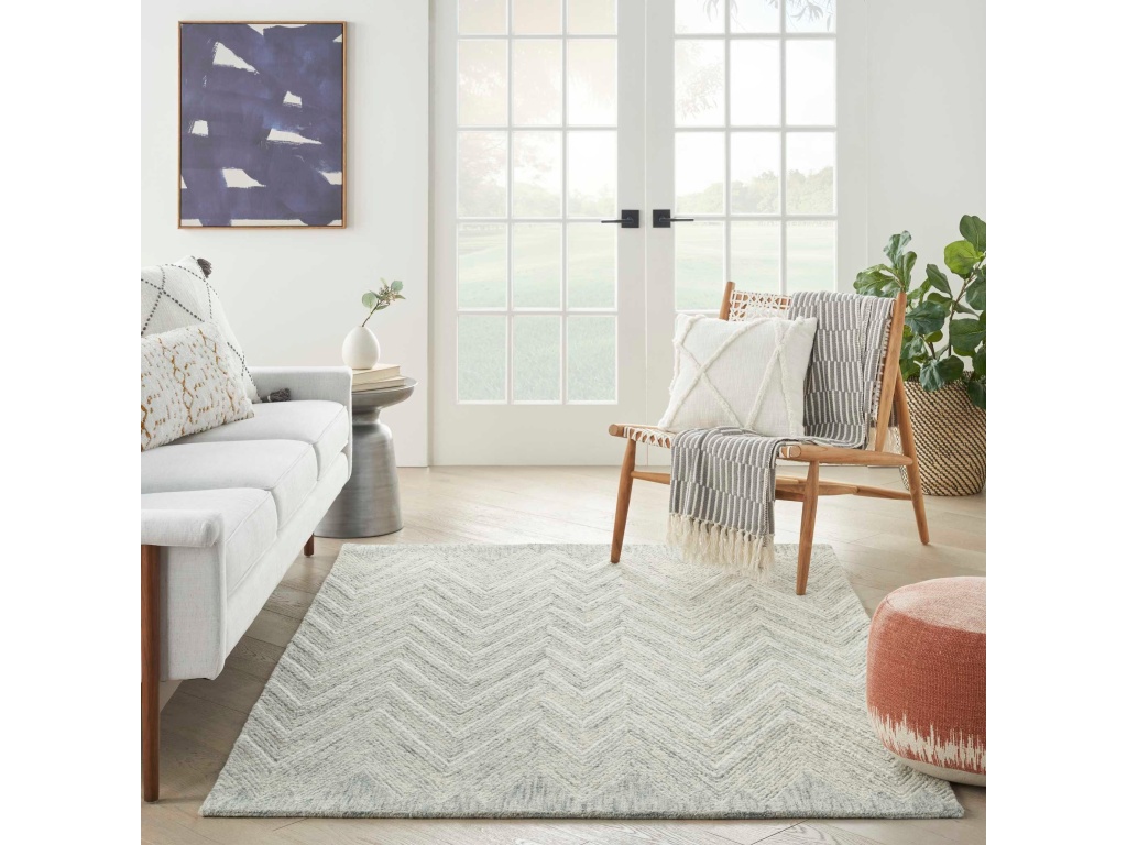 Nourison Home Interlock ITL04 Teal Rug Furniture Rugs Hand Tufted Rugs