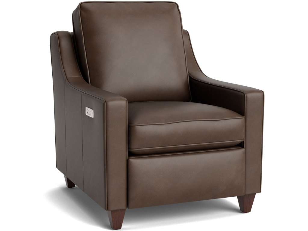 Bassett Benchmade Motion Leather Slope Arm Recliner Furniture Living ...