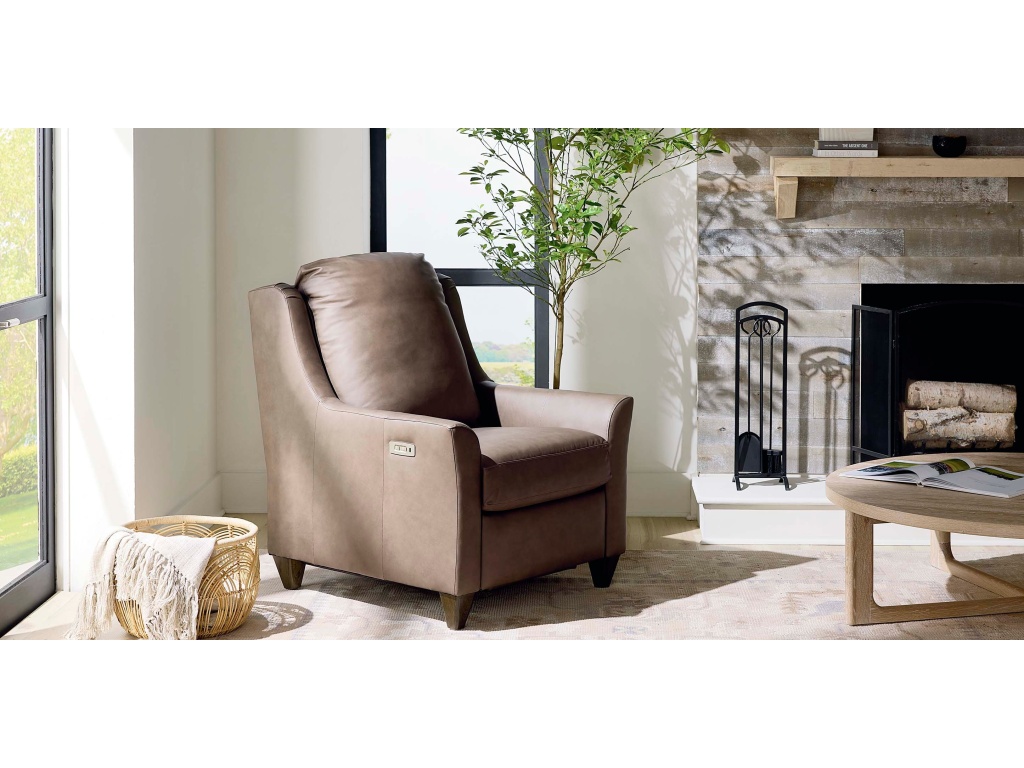 Bassett Benchmade Motion Leather Slope Arm Recliner Furniture Living ...