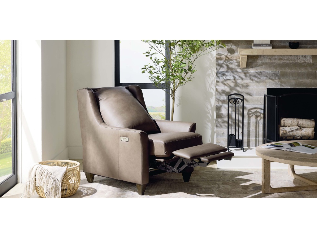 Bassett Benchmade Motion Leather Slope Arm Recliner Furniture Living ...