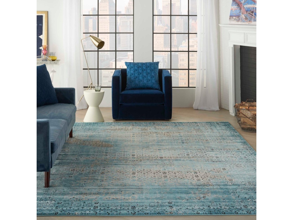 Nourison Home Karma KRM01 Blue Rug Furniture Rugs Machine Made Rugs